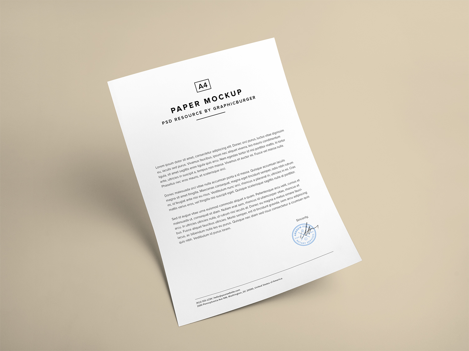 A4 Paper PSD Mockup Free Mockup World