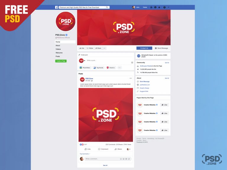 Facebook Page Template Free Mockup World