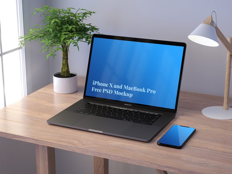 Modern iPhone X MacBook Pro Mockup | Free Mockup World