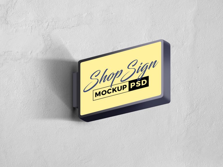 Store Wall Signage Mockup PSD — Free Mockup World