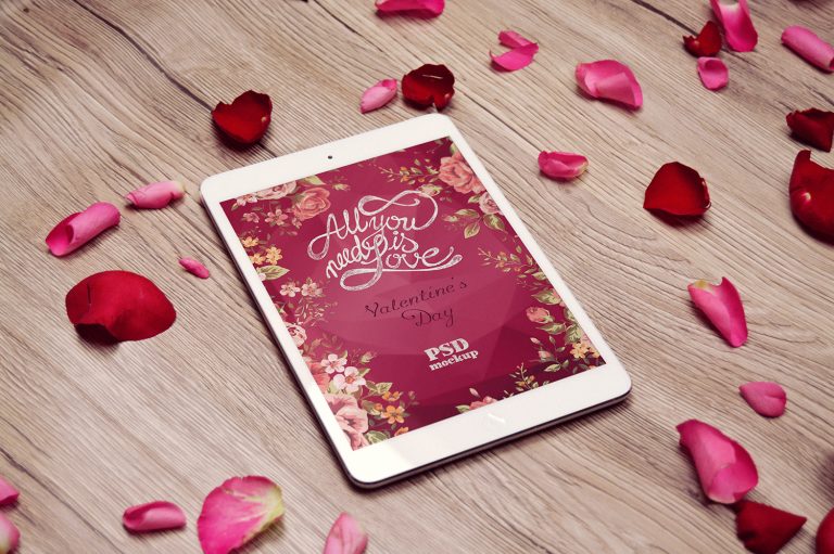 Free iPad Mini Mockup Valentine — Free Mockup World