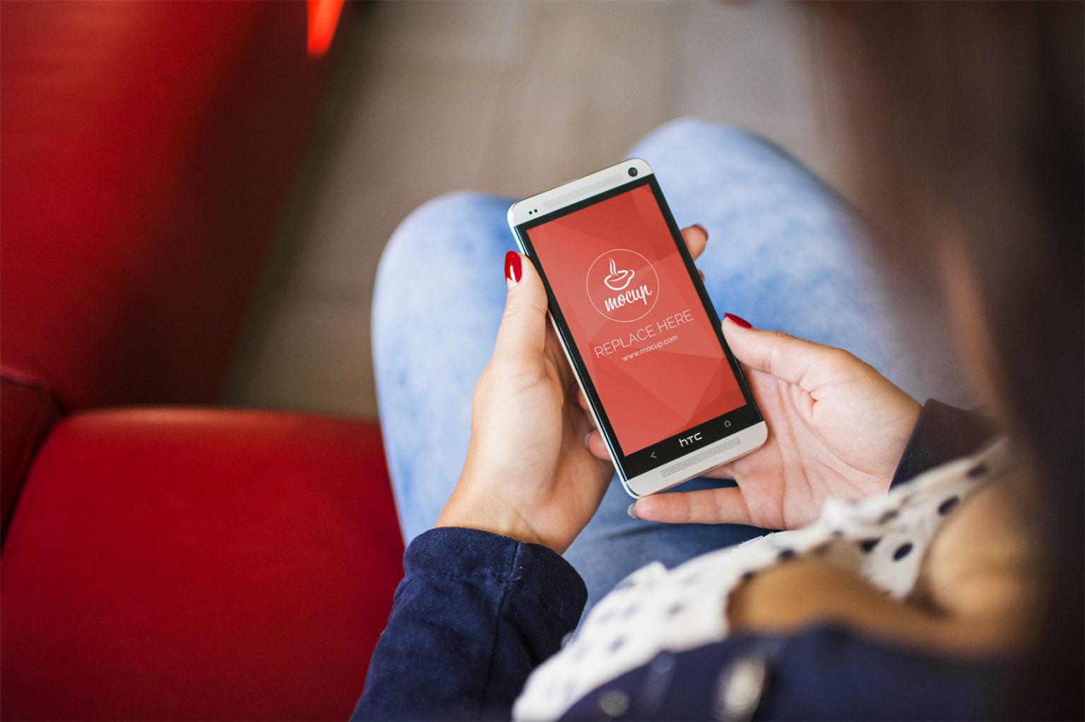 Android PSD Mockup Lady — Free Mockup World