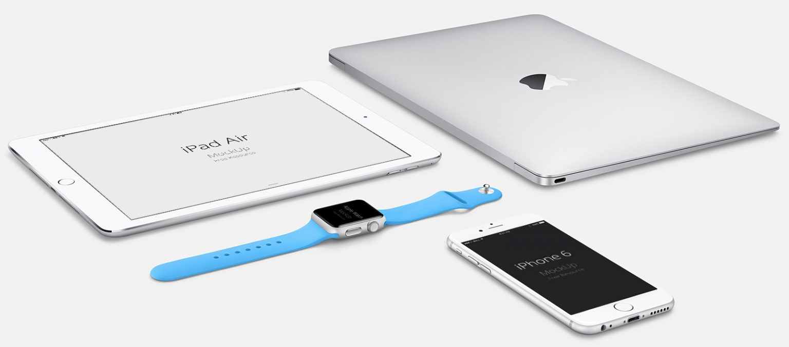 Set of Apple Devices Mockup | Free Mockup World