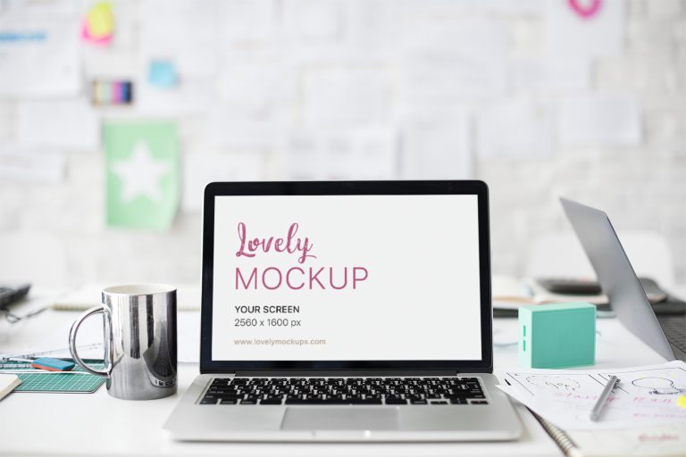 Macbook Office Desk PSD Mockup | Free Mockup World