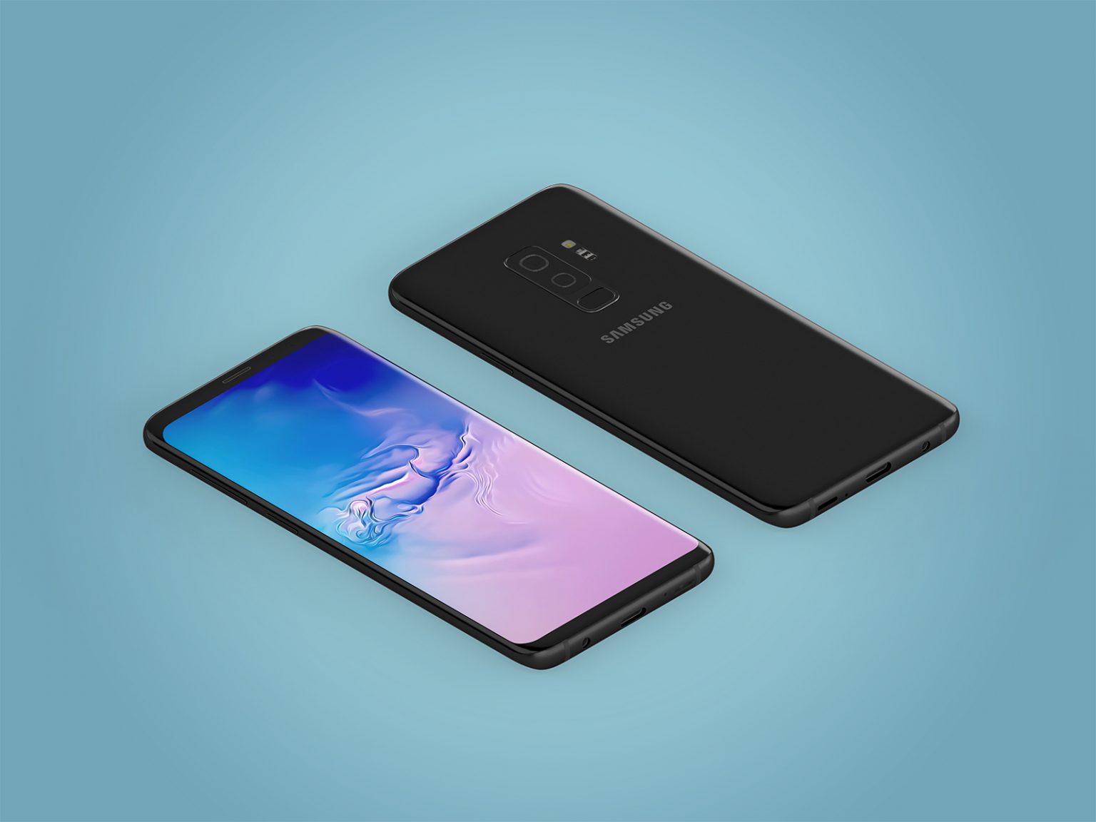 Isometric Samsung Galaxy S9 Plus Mockup | Free Mockup World