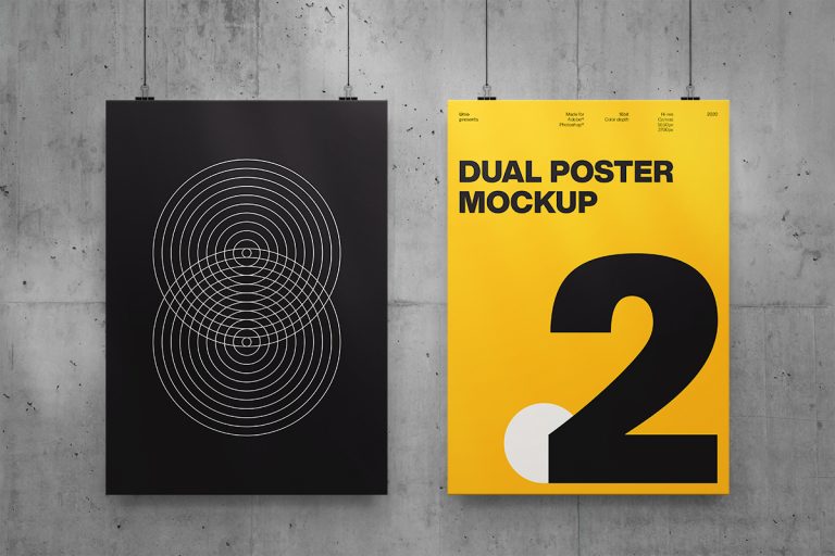 Dual Poster Free Mockup | Free Mockup World
