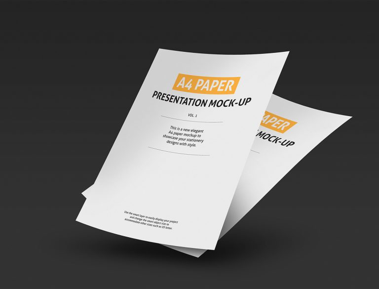 A4 Paper Presentation Free Mockup | Free Mockup World