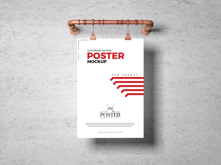 Hanging Poster Free Mockup | Free Mockup World