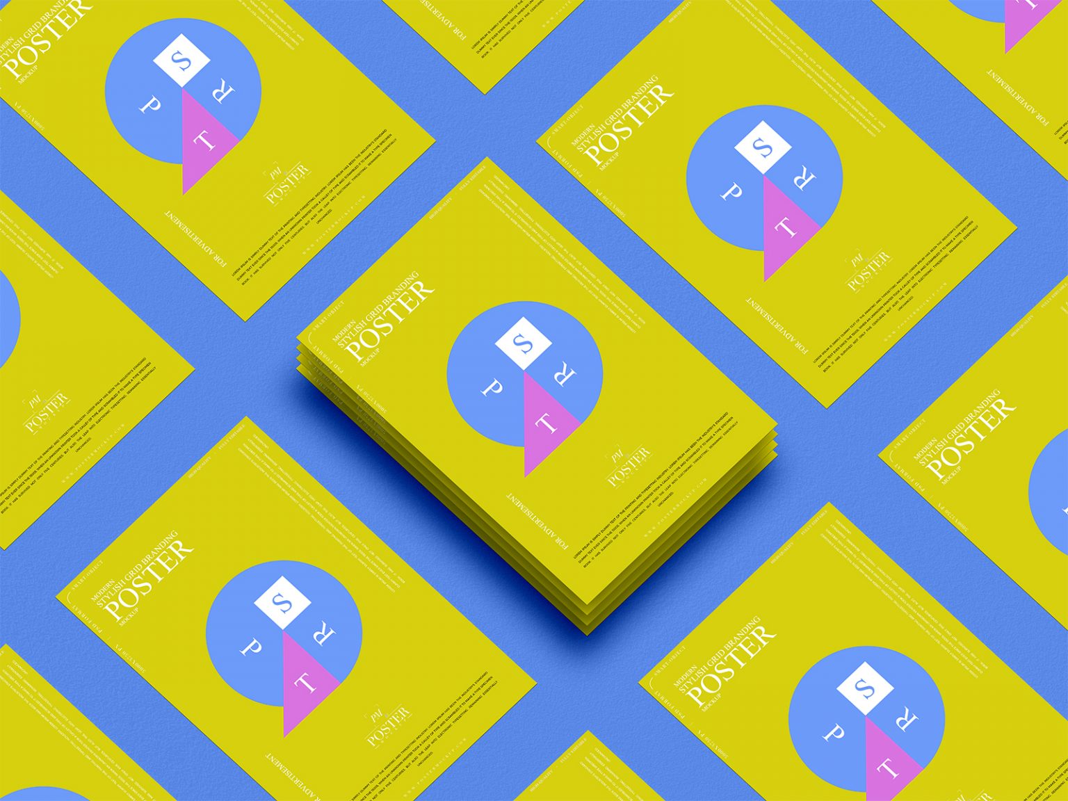 Posters Grid Free Mockup — Free Mockup World