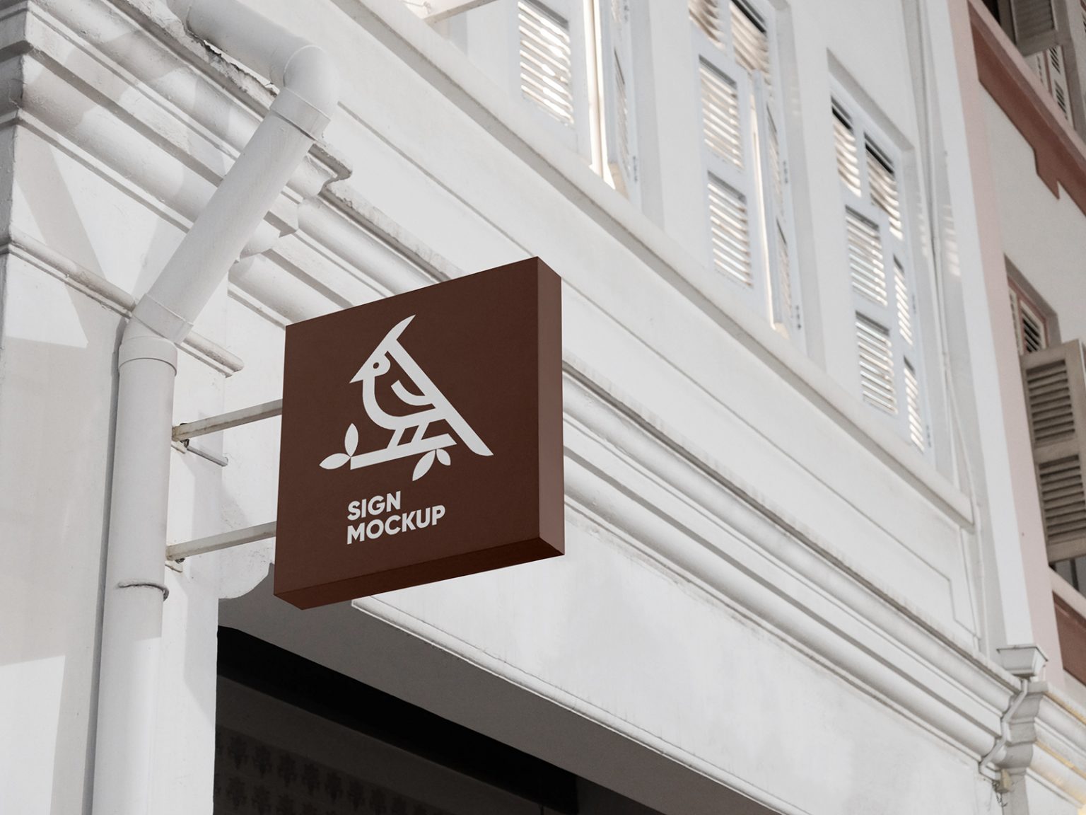 Elevation Wall Sign Free Mockup | Free Mockup World