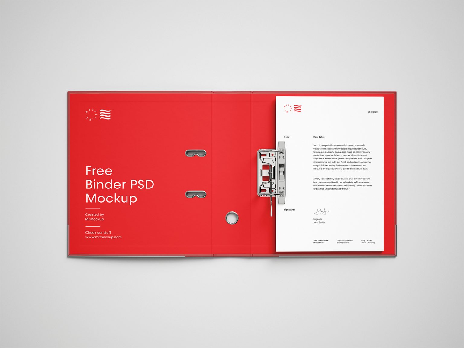 Open Binder Brand Folder with Letterhead Free Mockup | Free Mockup World