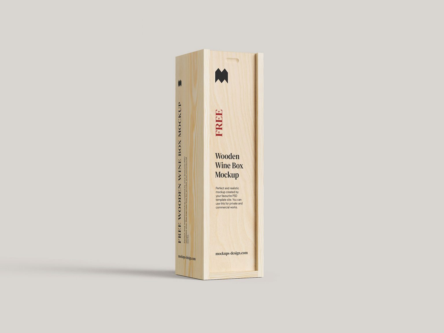 Free Wooden Wine Box Mockup | Free Mockup World