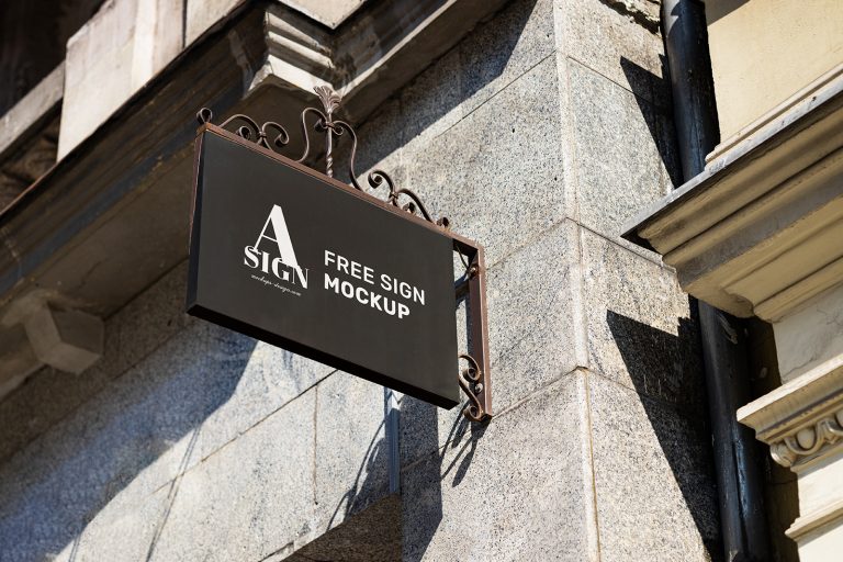 Rectangle Sign Free Mockup — Free Mockup World