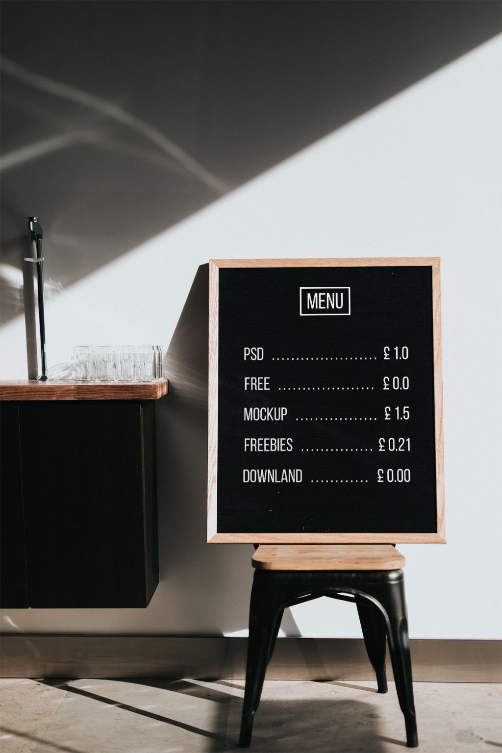 Menu Board Free Mockup — Free Mockup World