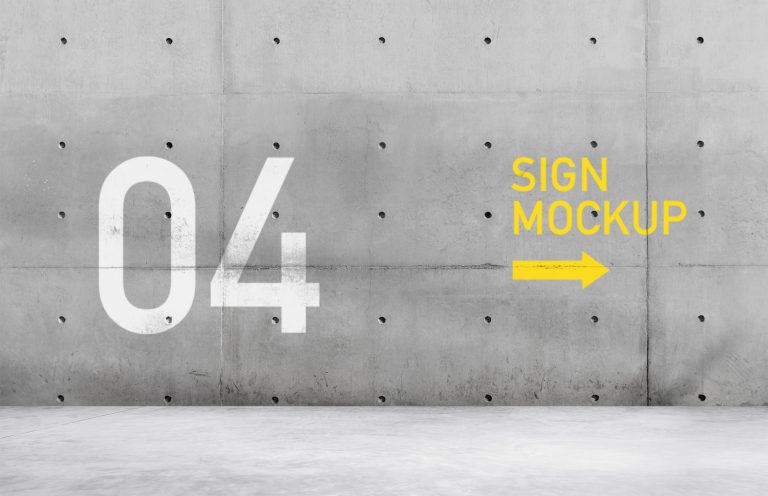 Wall Sign Free Mockup — Free Mockup World