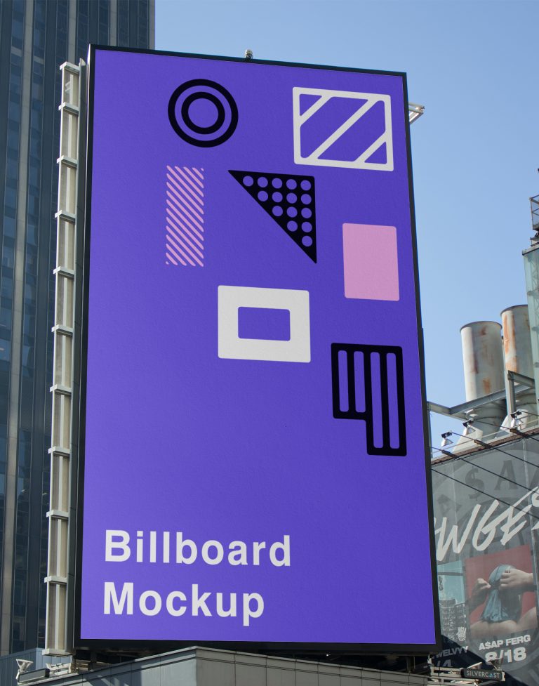 Big Vertical Billboard Mockup | Free Mockup World