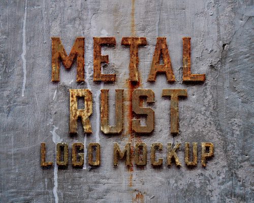 Metal Rust Logo Mockup 02 | Free Mockup World