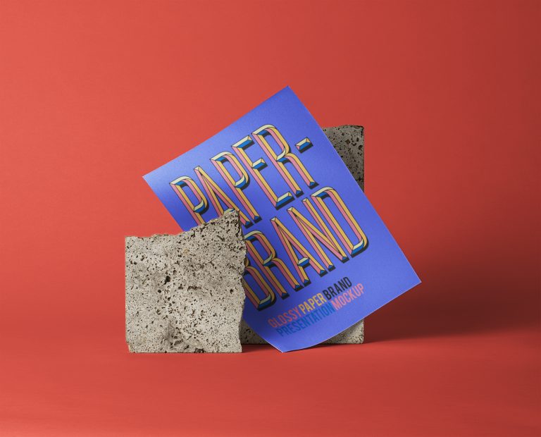 Glossy Paper Brand Free Mockup | Free Mockup World