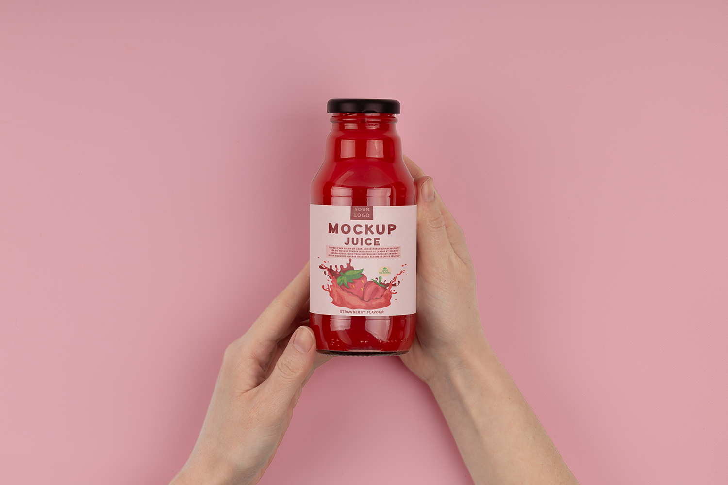 Glass Bottle With Label Free Mockup Free Mockup World