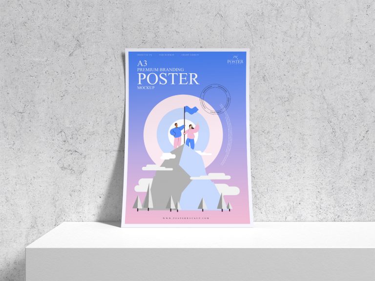 Curved Poster Free Mockup | Free Mockup World