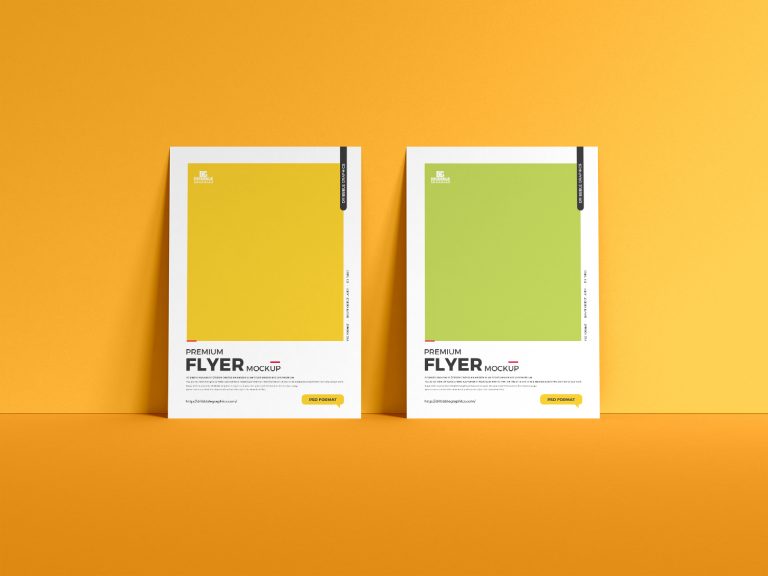 Free Standing A4 Flyer Mockup | Free Mockup World