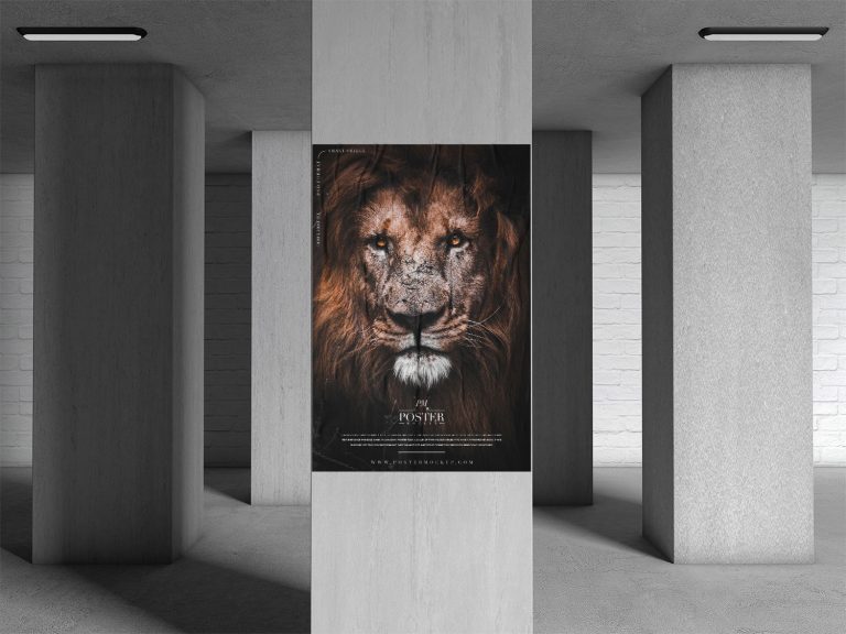 Underground Pillar Poster Mockup PSD | Free Mockup World