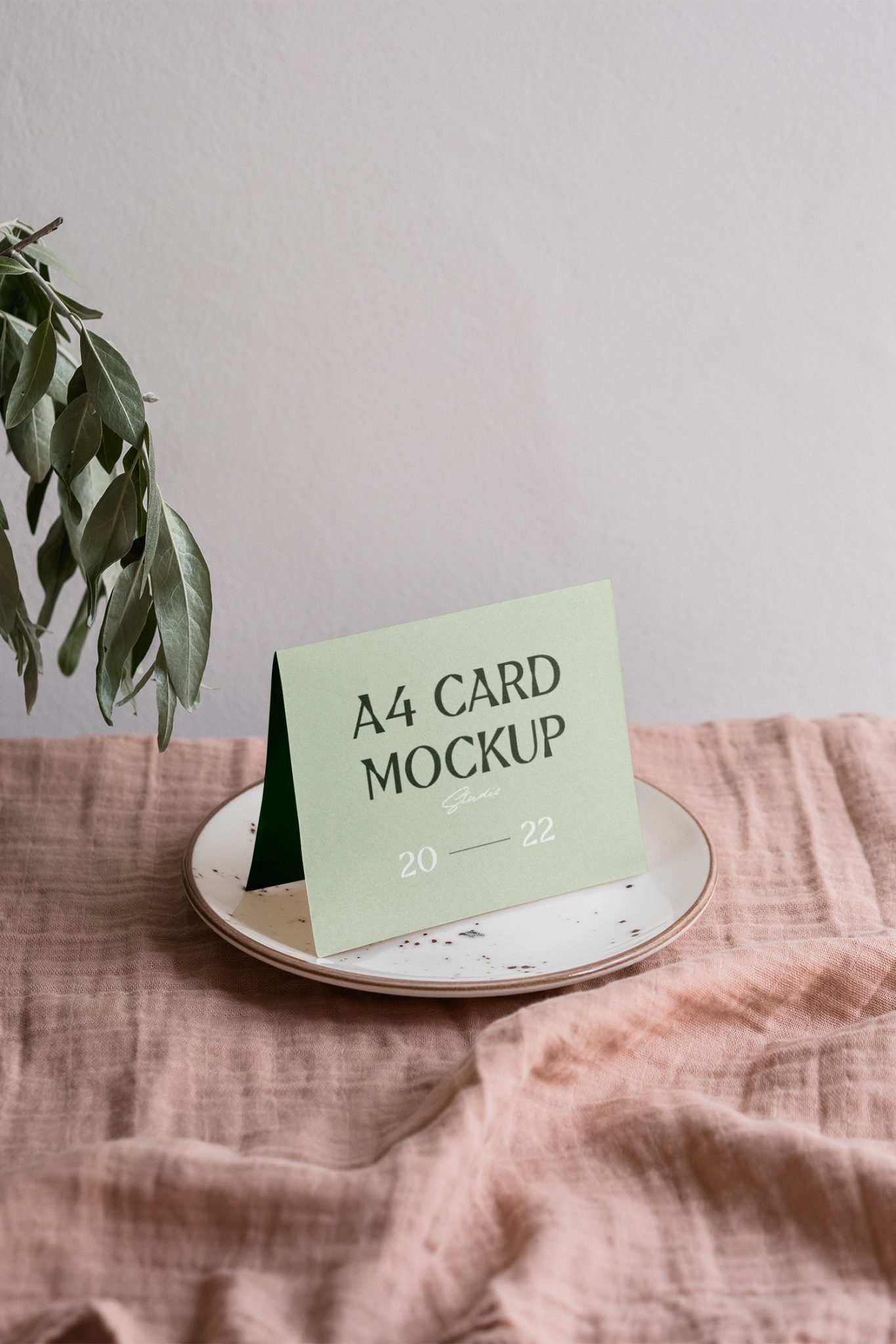 Invitation Card on Plate Free Mockup — Free Mockup World