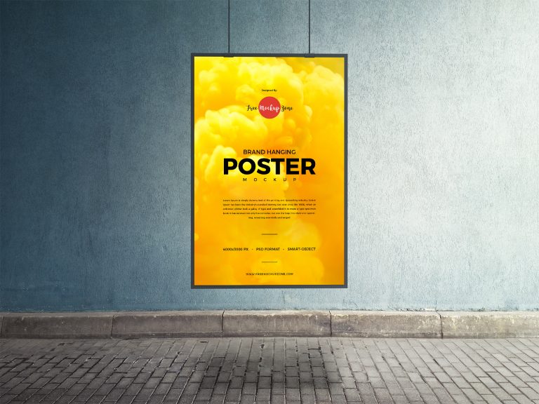 Free Indoor Hanging Poster Mockup — Free Mockup World
