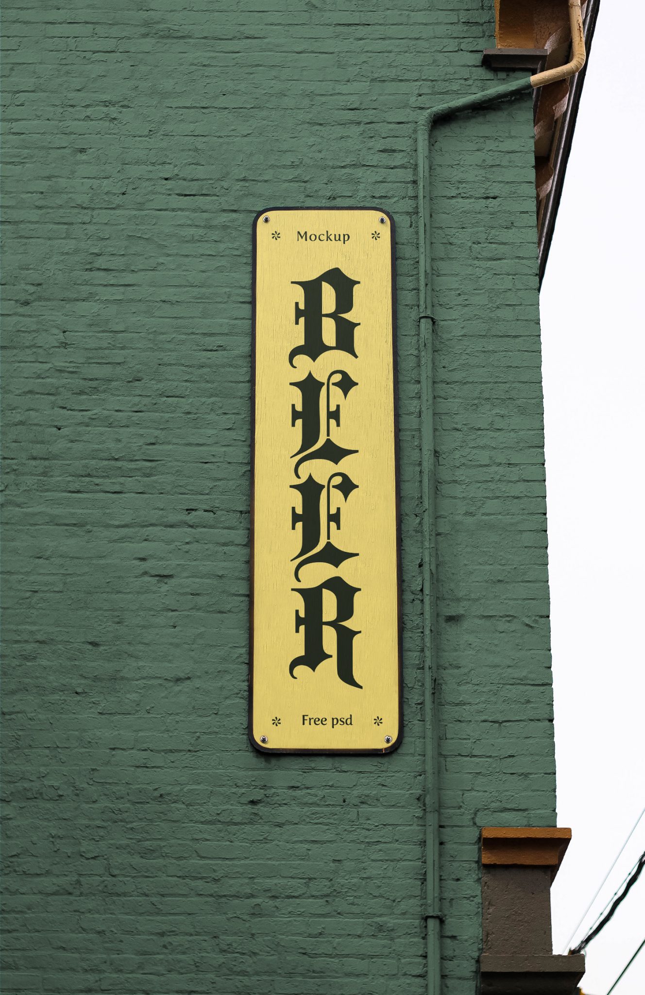 Bar Sign Free Mockup | Free Mockup World