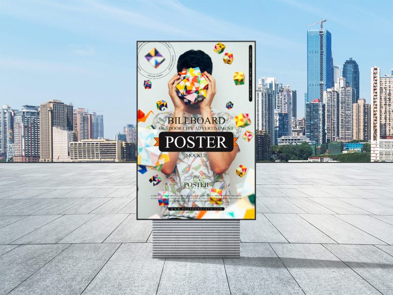 City Advertisement Modern Poster Free Mockup — Free Mockup World