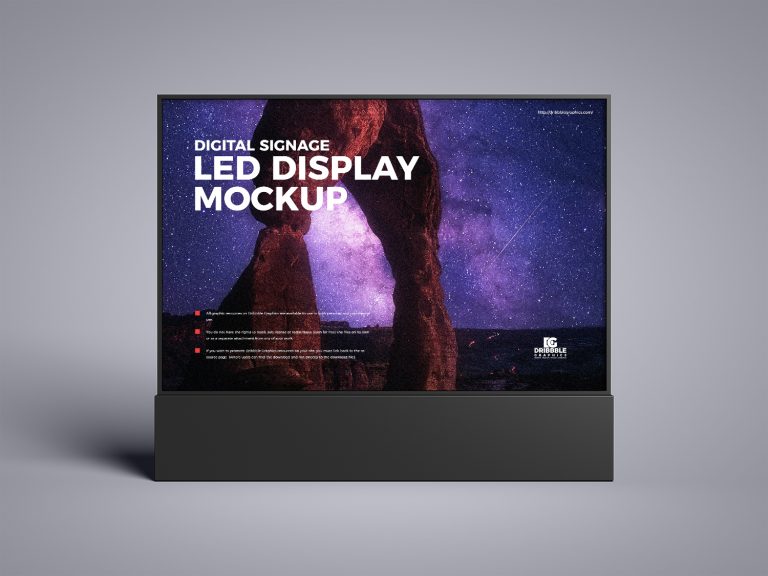 Free Digital Signage LED Display Mockup | Free Mockup World