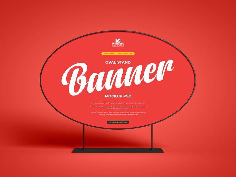 Free Oval Stand Banner Mockup | Free Mockup World