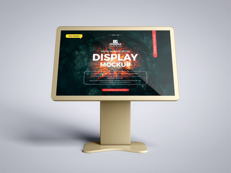 Free Touch Screen Digital Display Mockup | Free Mockup World