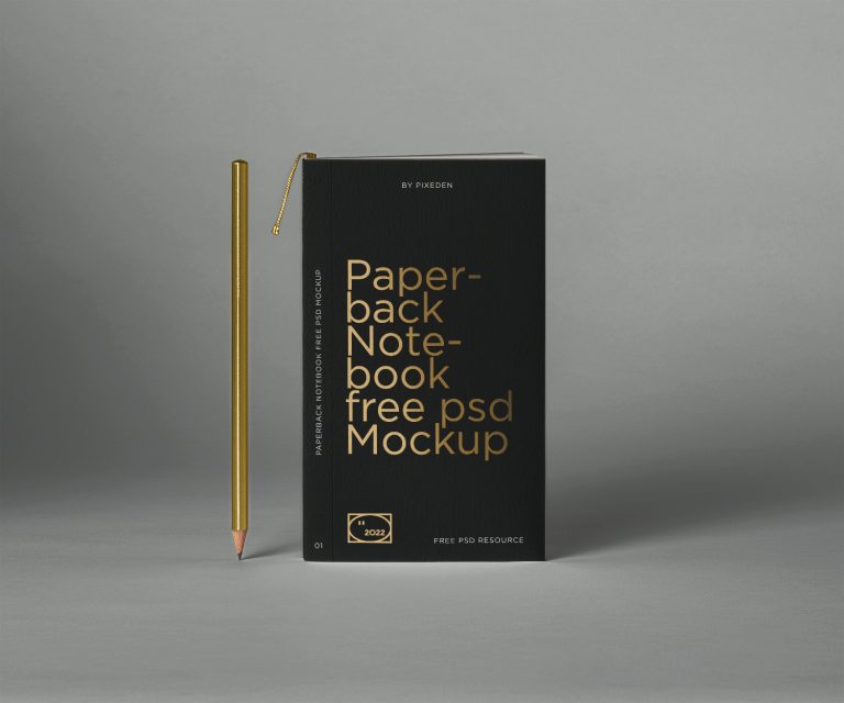 Paperback Notebook Free Mockup — Free Mockup World
