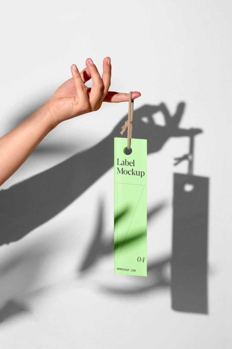 Label with Hand Mockup PSD | Free Mockup World