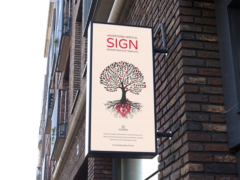 Advertising Vertical Sign Banner Free Mockup Template | Free Mockup World