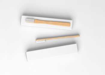 Bamboo Toothbrush with Box Free Mockup — Free Mockup World
