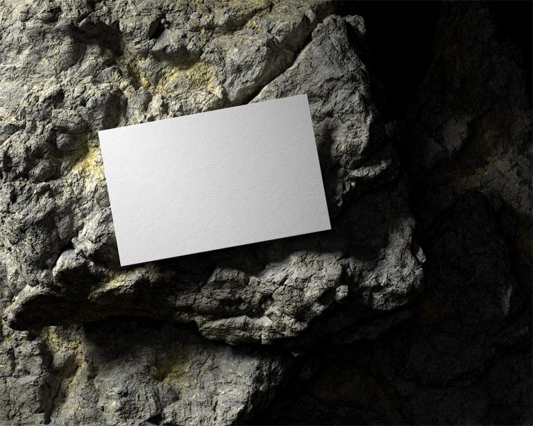 Business Card on Rock Free Mockup | Free Mockup World