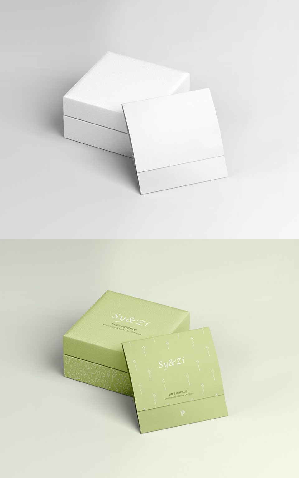 Envelope with Gift Box Free Mockup — Free Mockup World