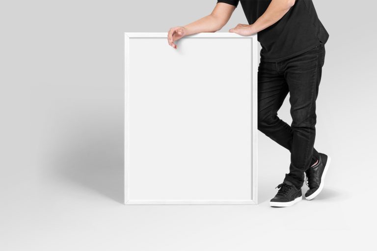 Hands Holding Poster Free Mockup PSD — Free Mockup World