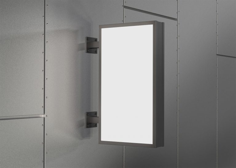 Vertical Logo Sign Board Free Mockup — Free Mockup World