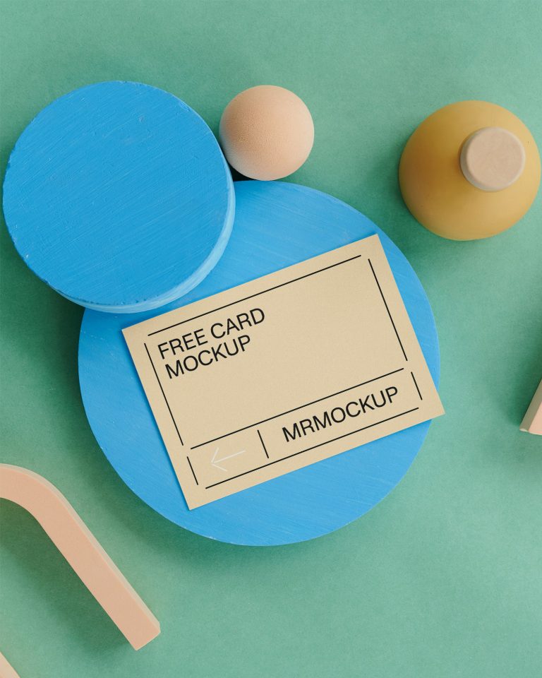 Cards on Circle Block Free Mockup | Free Mockup World