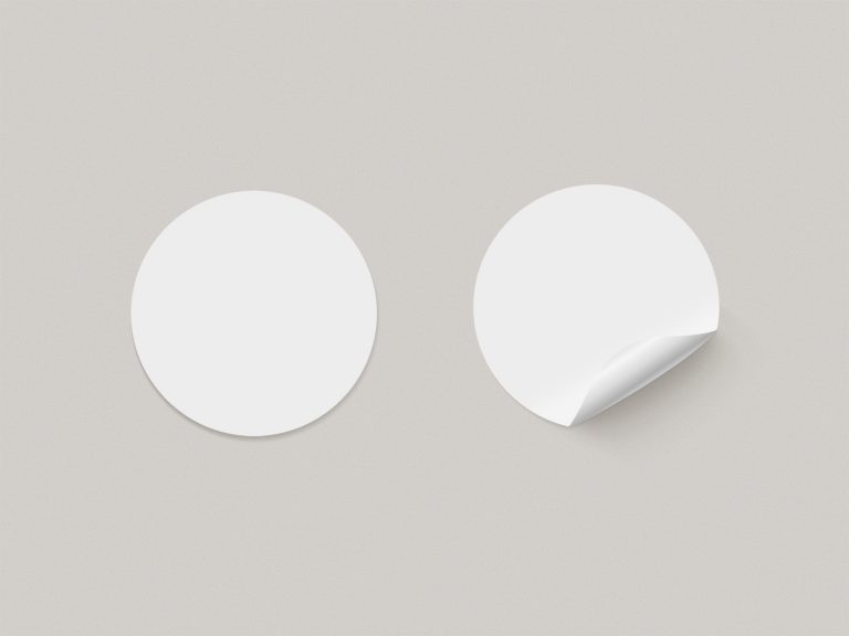 Round Paper Stickers Free Mockup | Free Mockup World