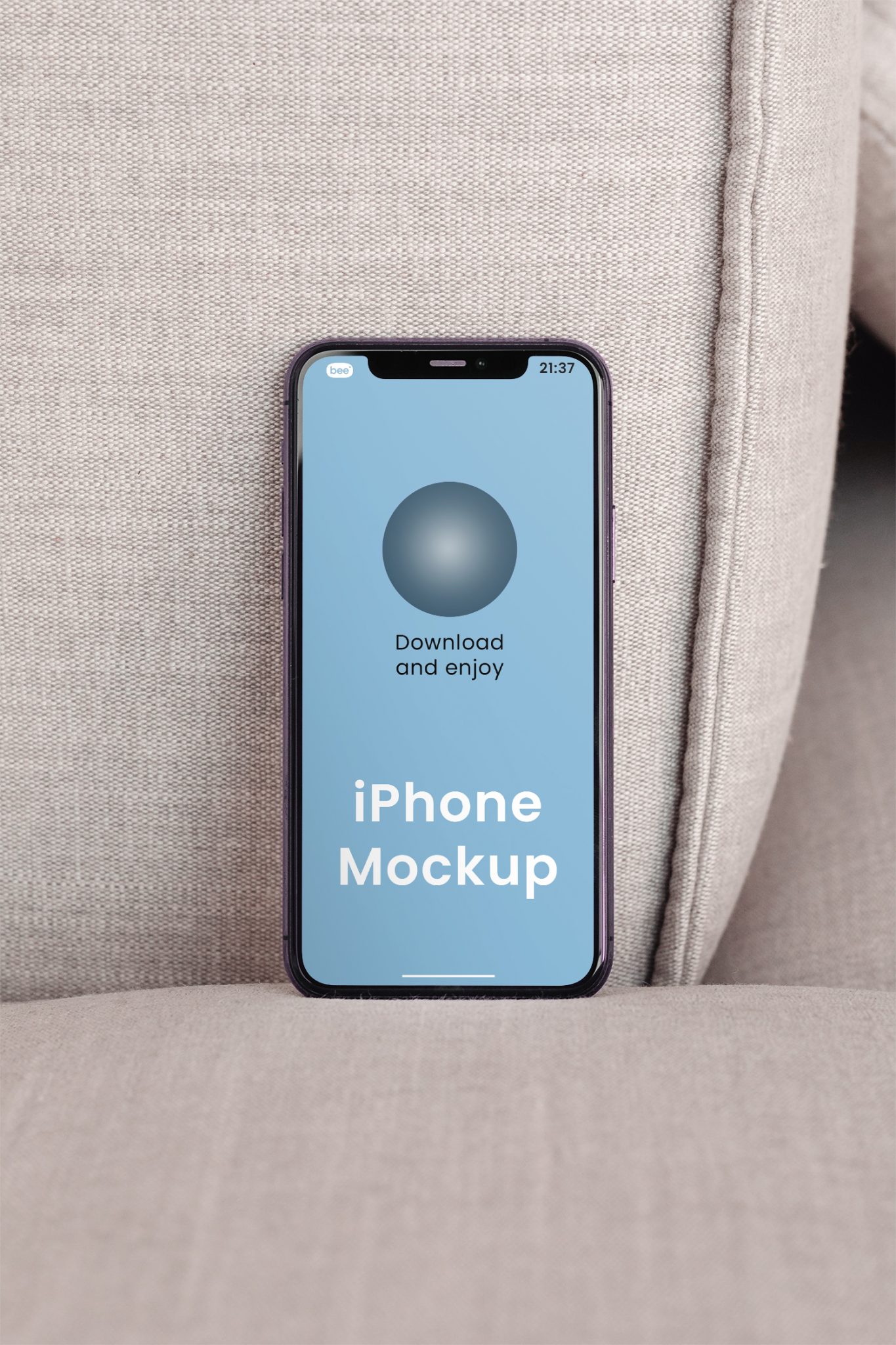 Standing iPhone Screen Free Mockup — Free Mockup World