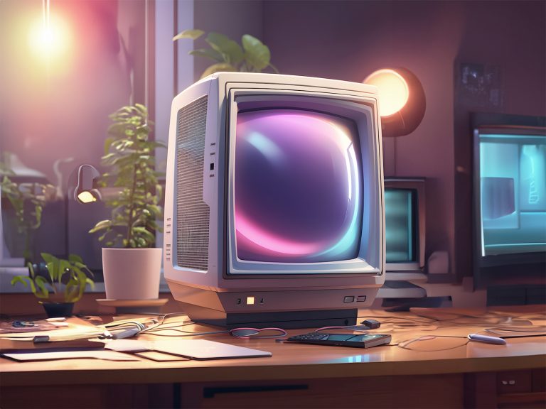 CRT Retro Monitor Mockup PSD — Free Mockup World