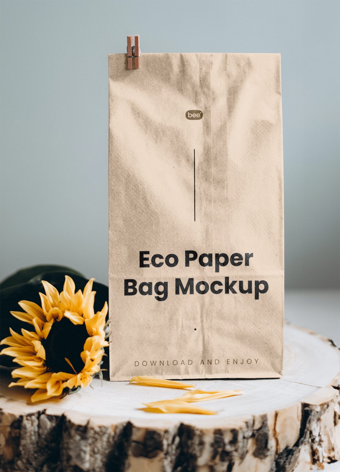 Eco Bag with Sunflower Free Mockup | Free Mockup World