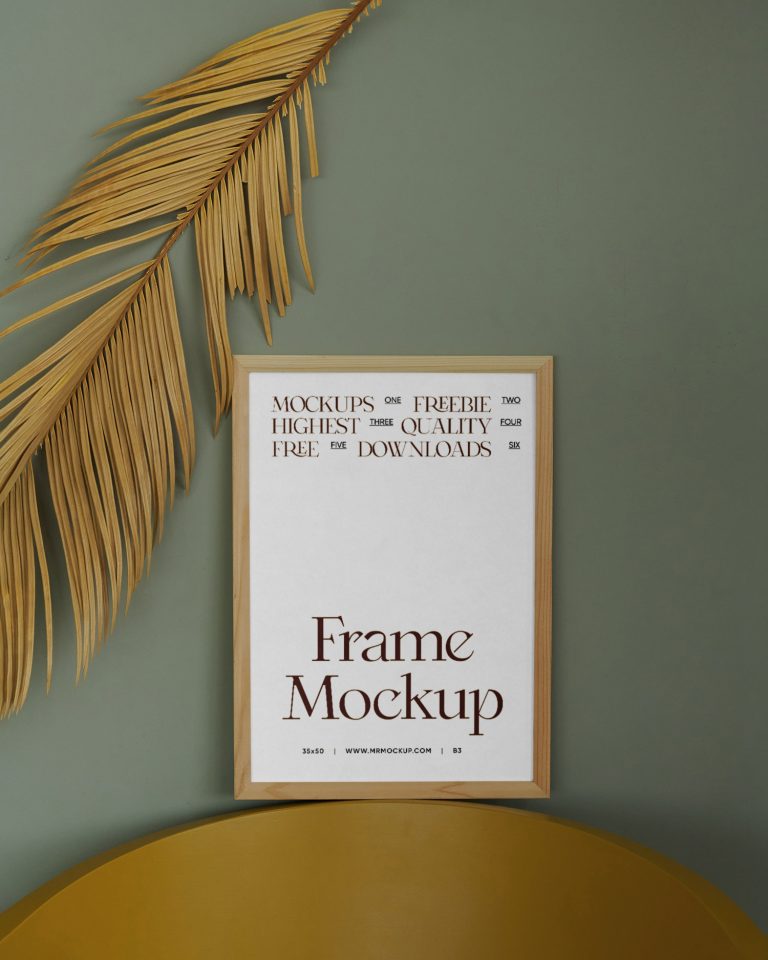 Wood Frame on Chair Free Mockups | Free Mockup World