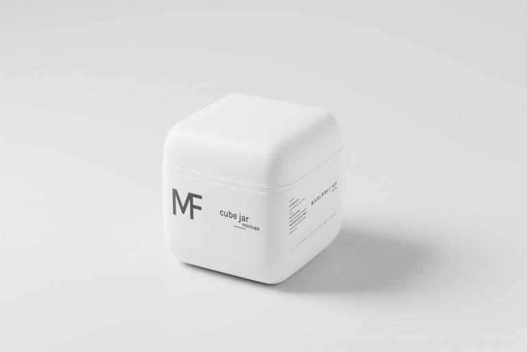 Cube Shaped Cosmetic Jar Free Mockups | Free Mockup World