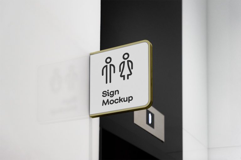 Modern Sign Free Mockup | Free Mockup World