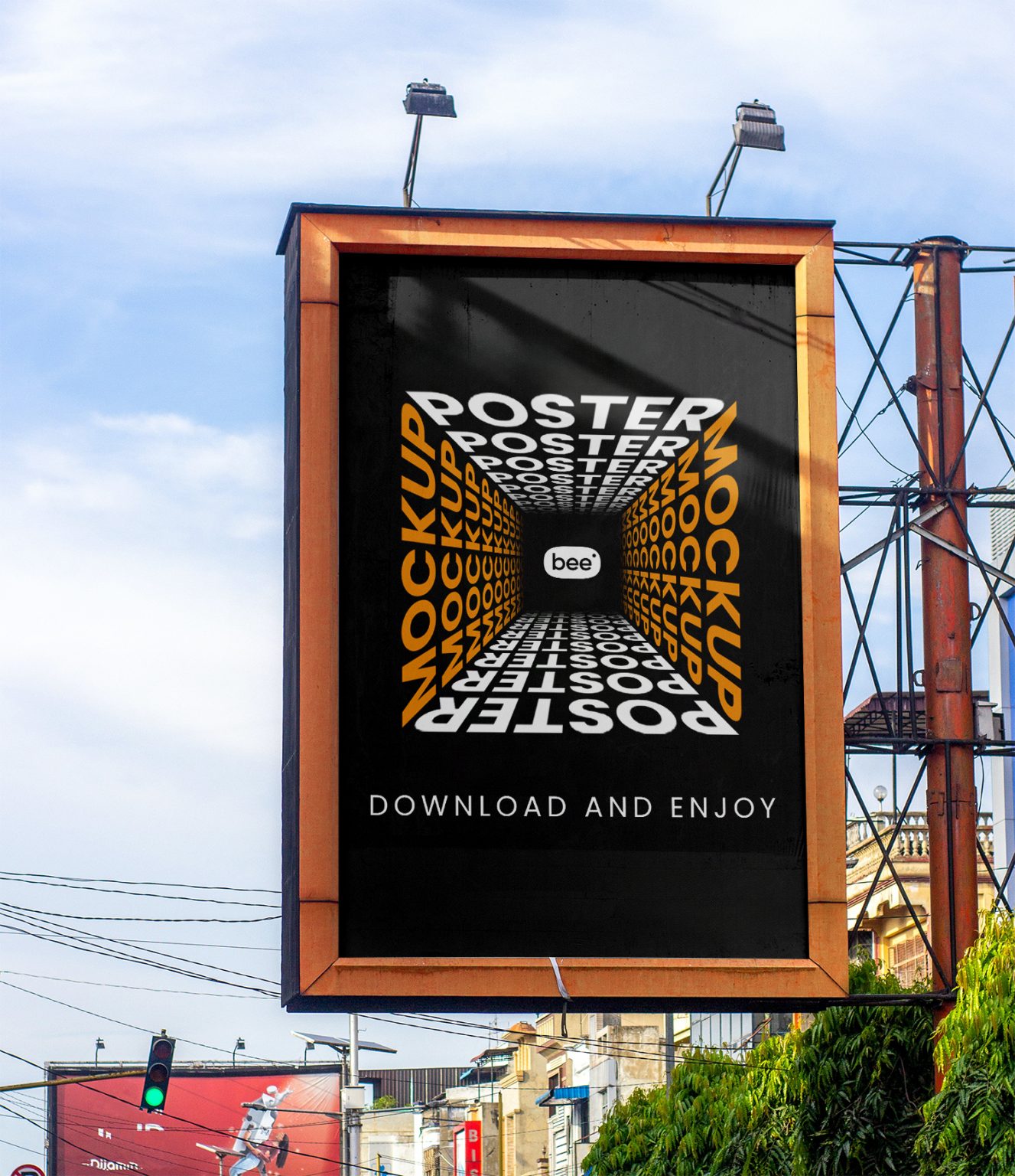 Vertical Billboard Free Mockup | Free Mockup World